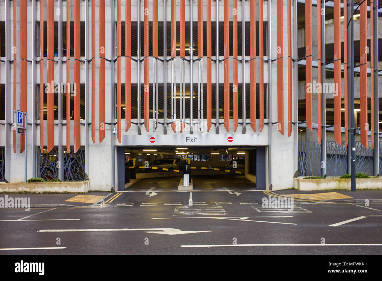 Exit in modern car park in the centre of Swindon Stock Photo - Alamy
