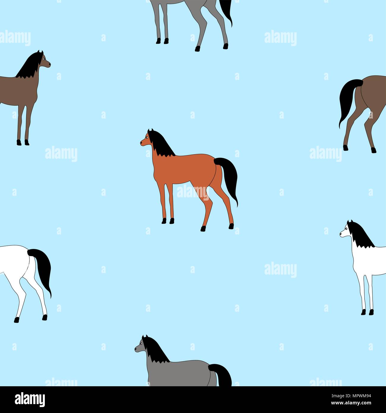 Seamless texture with horses of different colors Stock Vector Image ...