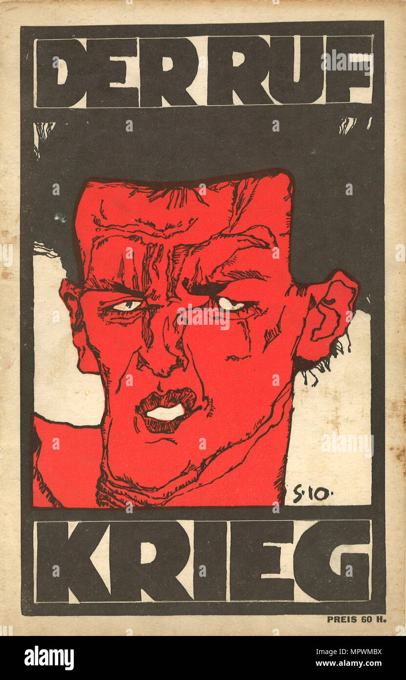 Self-portrait, 1910. Cover of The Call (Der Ruf) magazine. Special ...