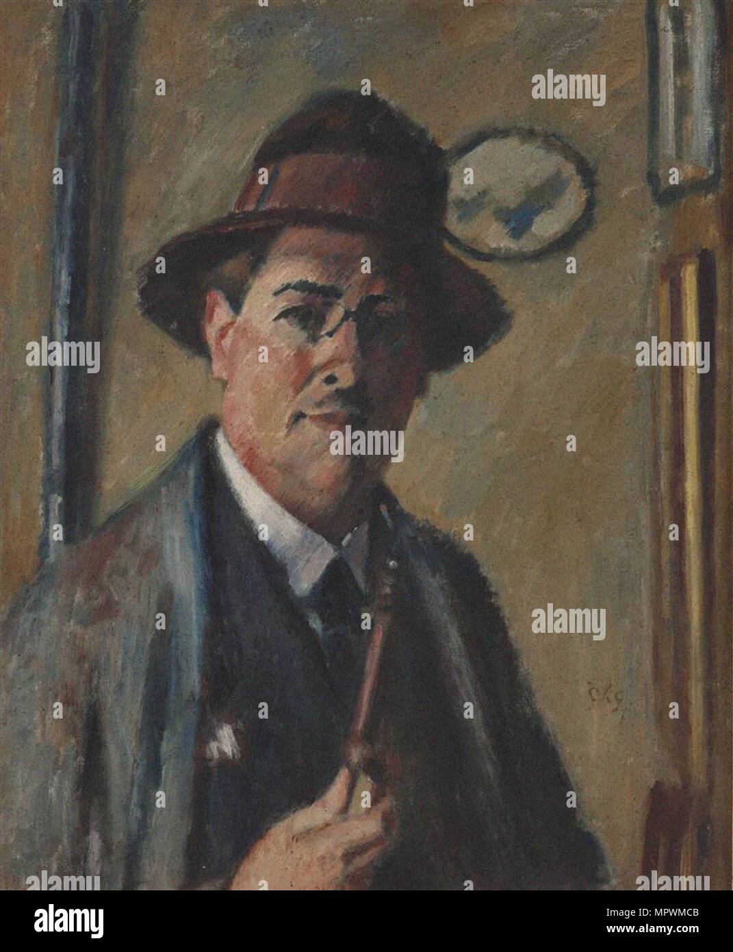 Self-Portrait with a pipe Stock Photo - Alamy