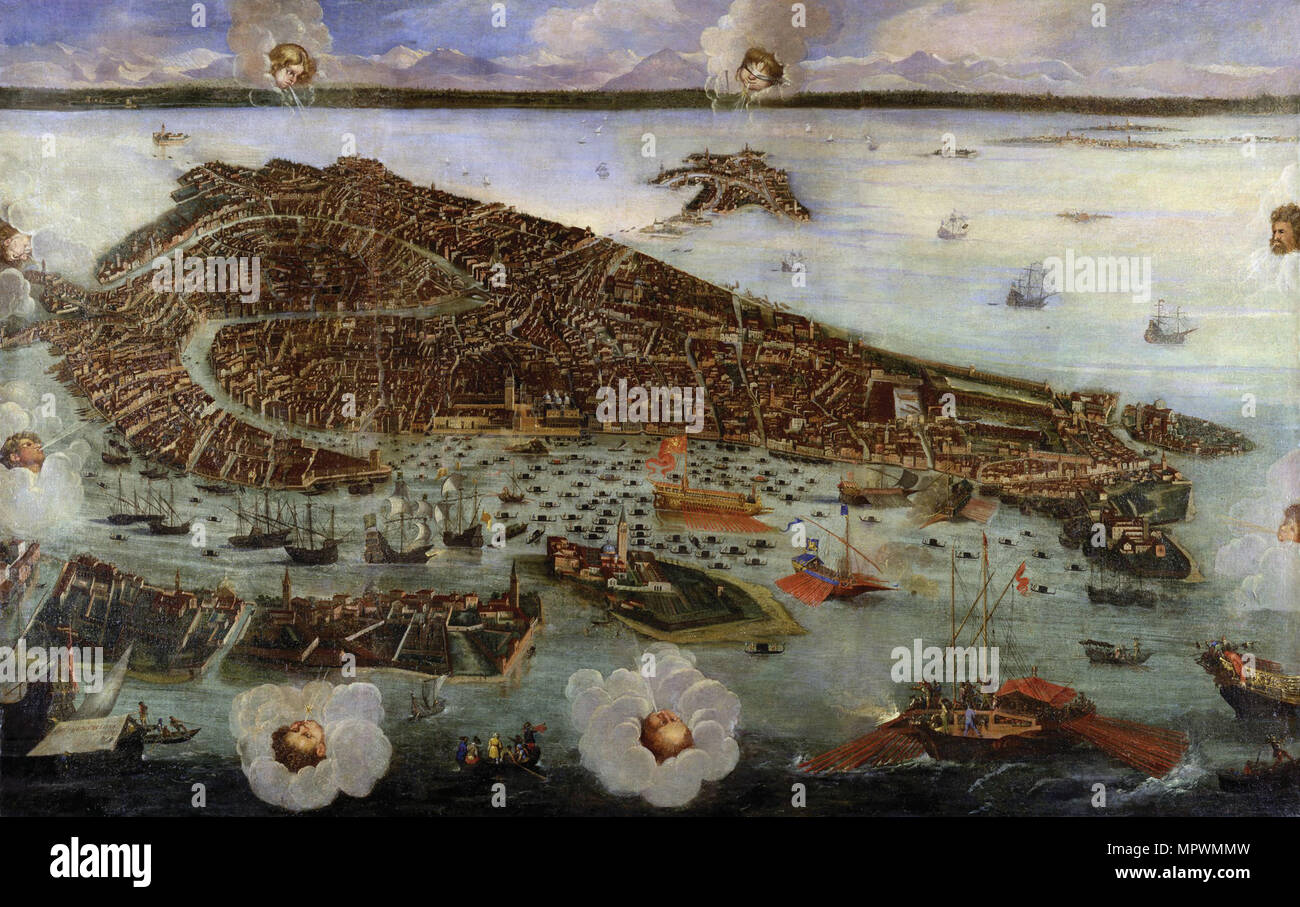 Perspective Map of Venice, c. 1650 Stock Photo - Alamy