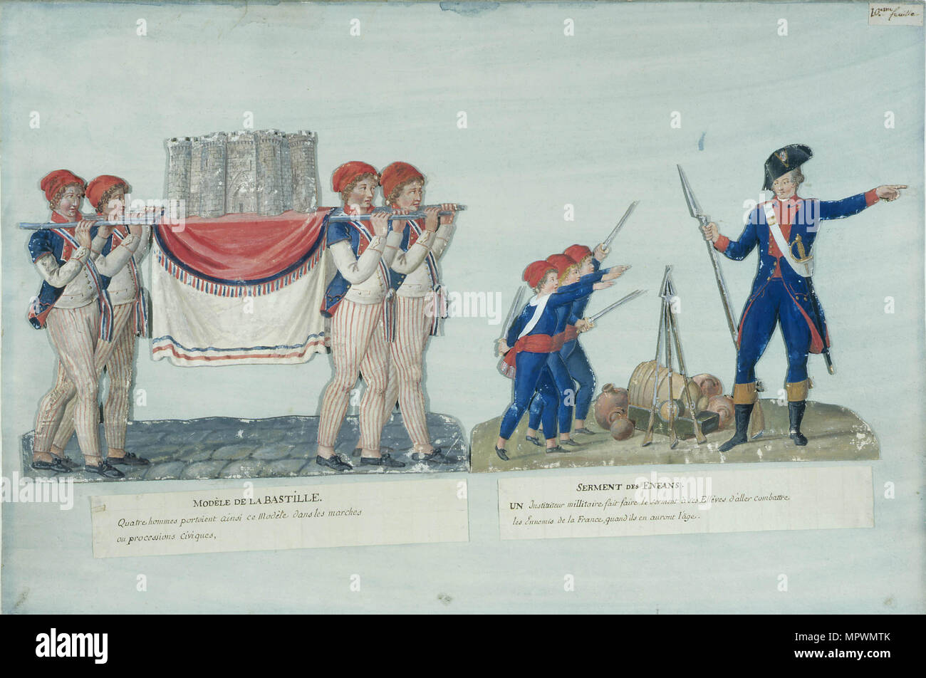 Model of the Bastille. Oath of Children, c. 1793 Stock Photo - Alamy