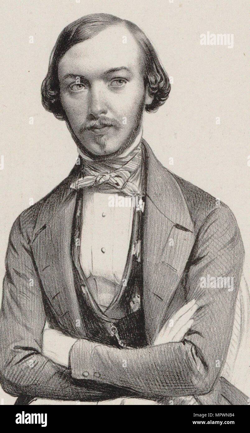 Portrait of the composer Alexandre Batta (1816-1902), 1830-1840s Stock ...