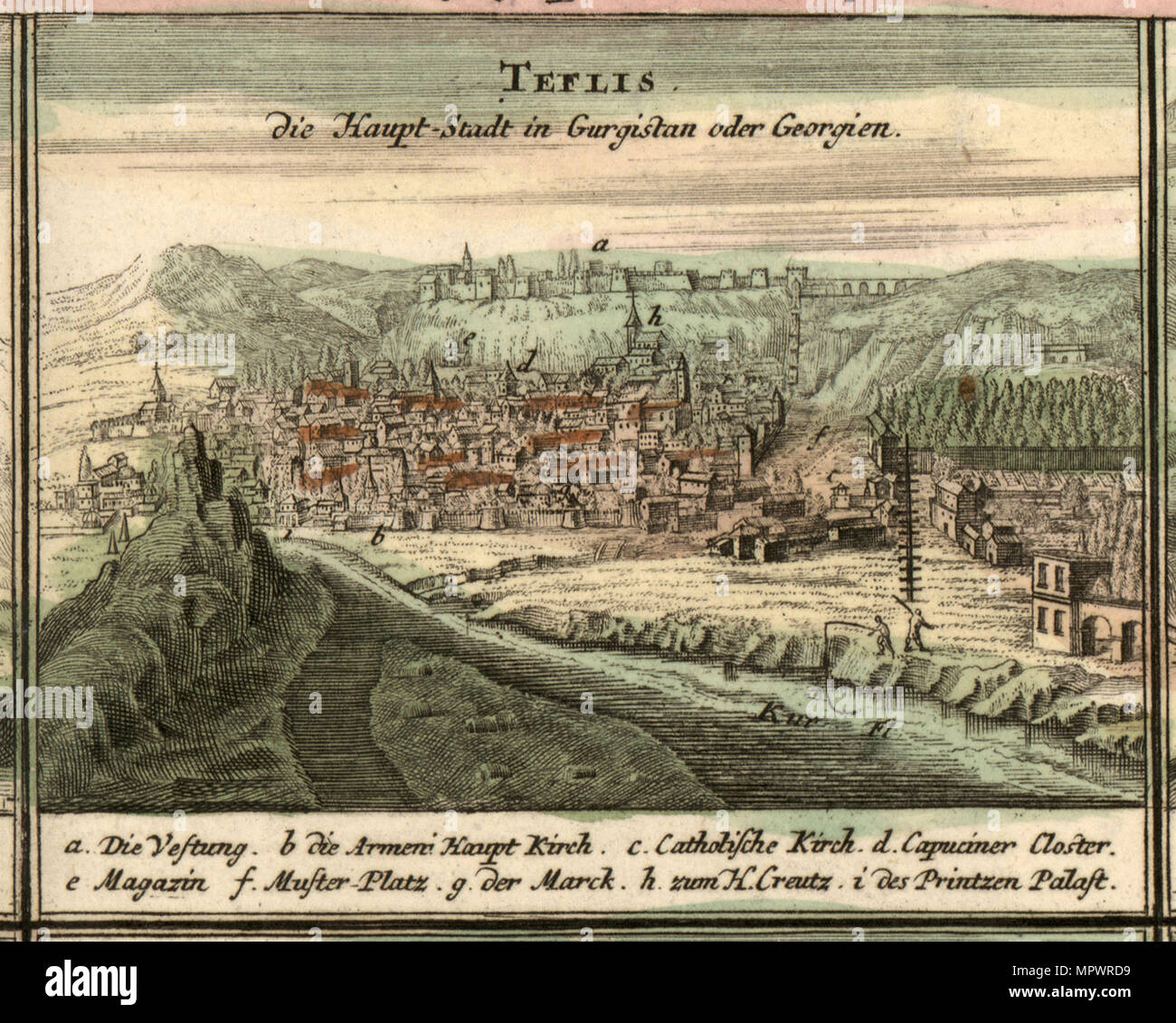 Map of Tiflis, 1762 Stock Photo - Alamy