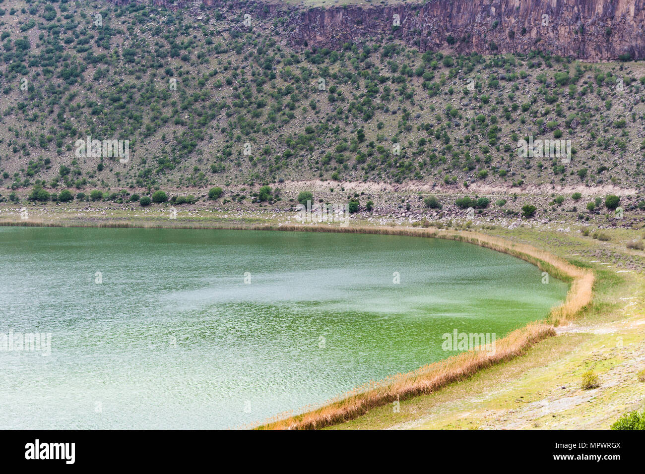 Travel to Turkey - waterfront of Narlıgol Crater Lake (Lake Nar) in ...