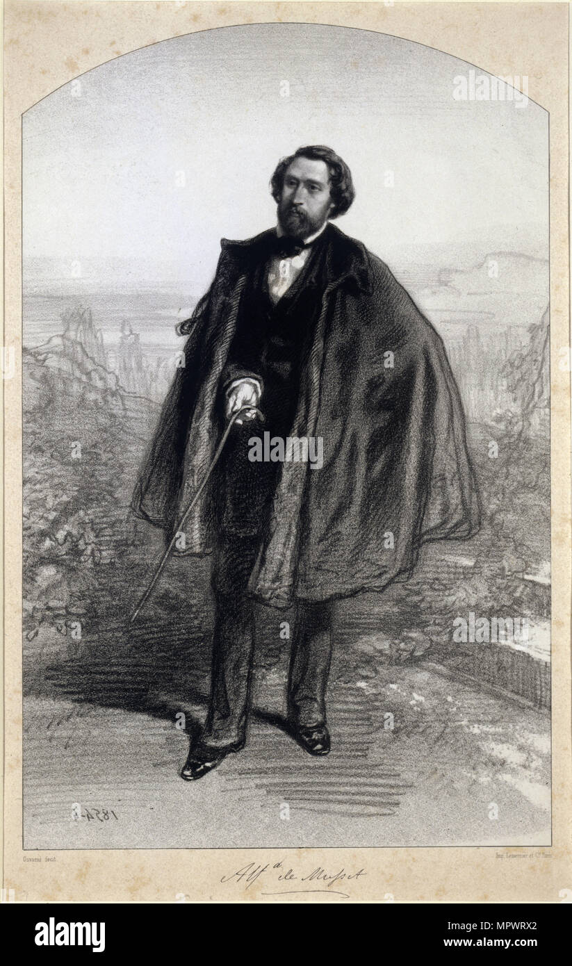 Portrait of Alfred de Musset (1810-1857 Stock Photo - Alamy