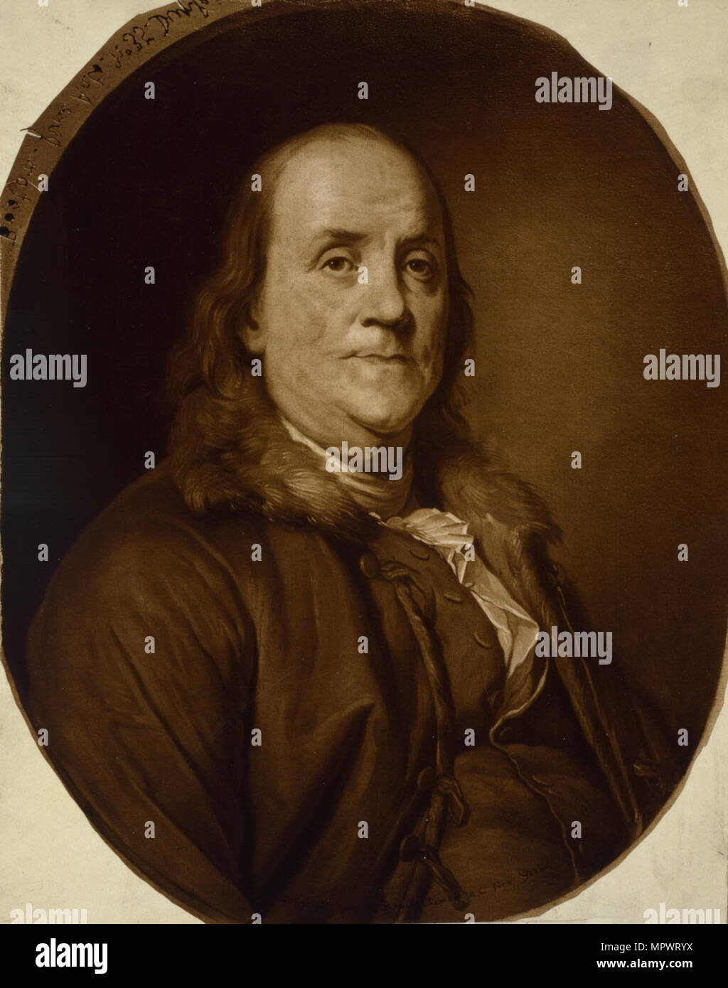 Portrait of Benjamin Franklin , Early 1780s Stock Photo - Alamy