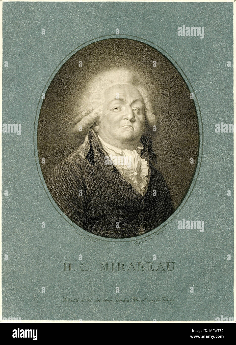 Portrait of Honoré Gabriel Riqueti, comte de Mirabeau (1749-1791), 1793 ...