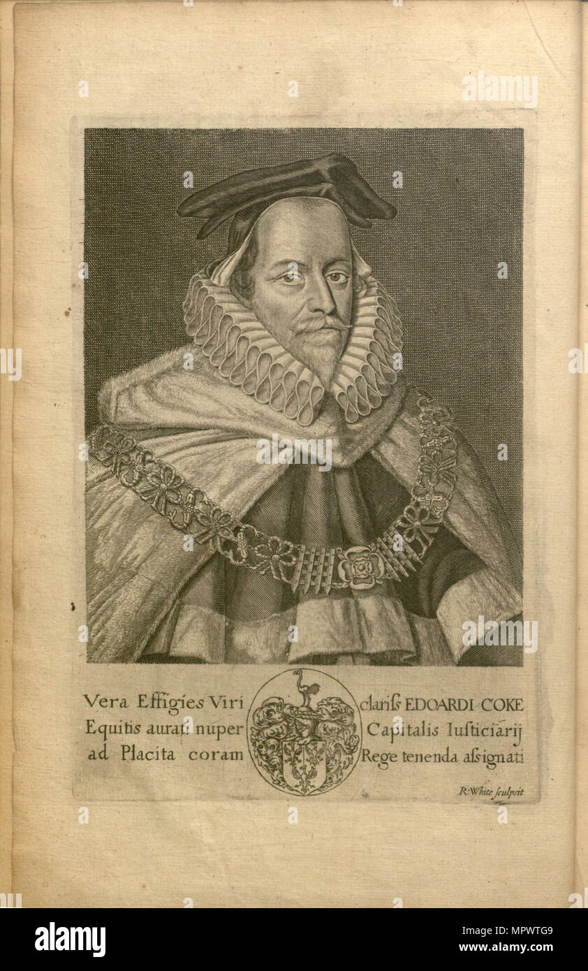 Portrait of Sir Edward Coke (1552-1634) , 1660s Stock Photo - Alamy