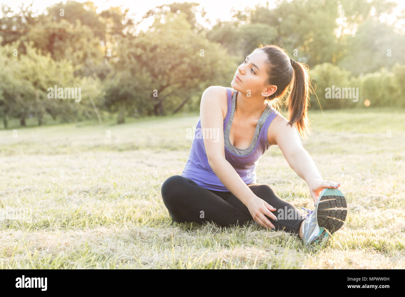 Stretch sunrise arms hi-res stock photography and images - Alamy