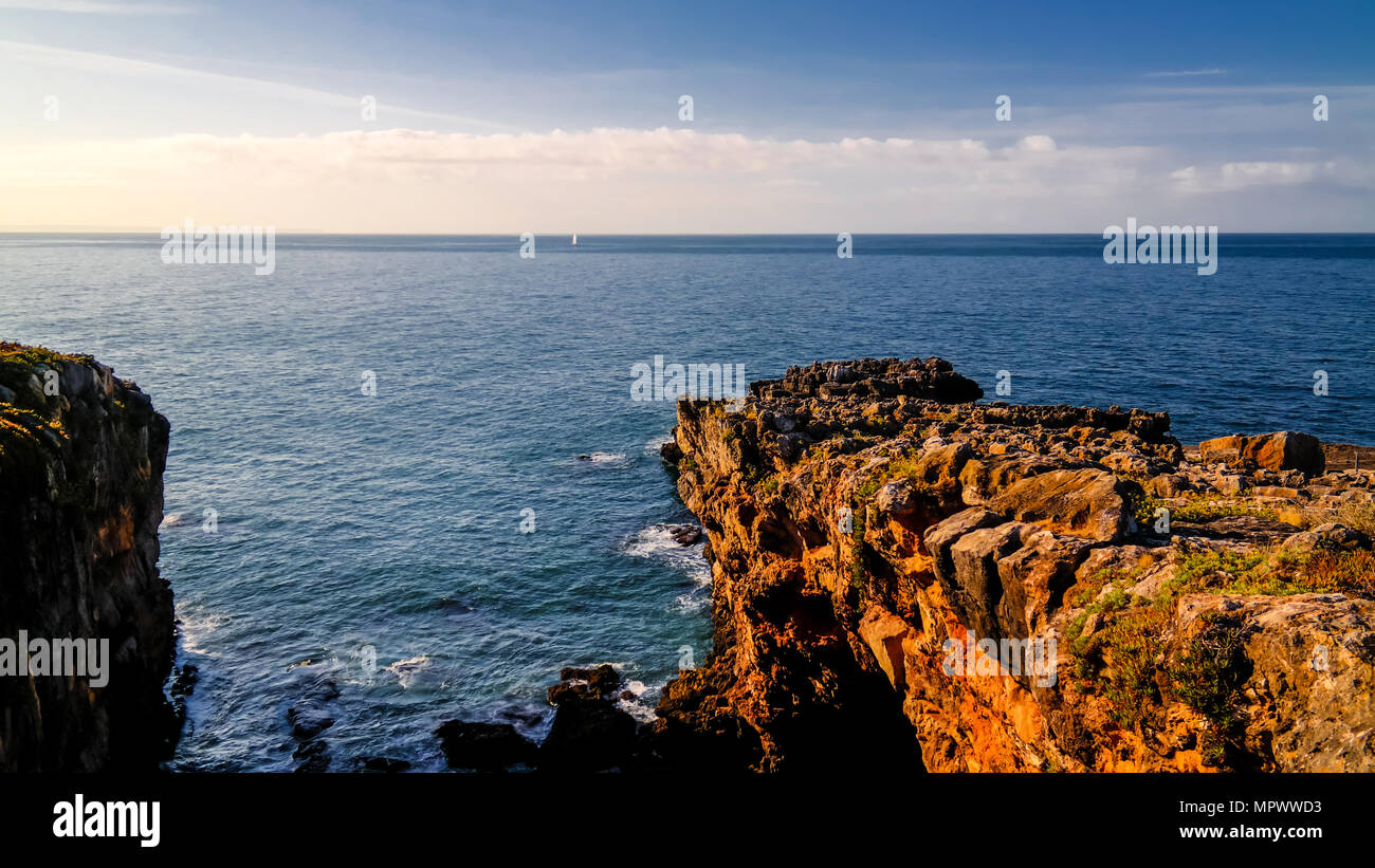 Boca do Inferno chasm aka Hell's Mouth in Cascais, Portugal Stock Photo ...