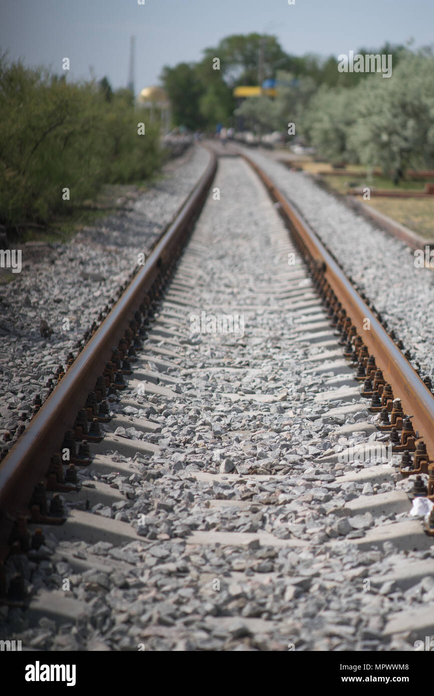 Shiny railroad rails hi-res stock photography and images - Alamy