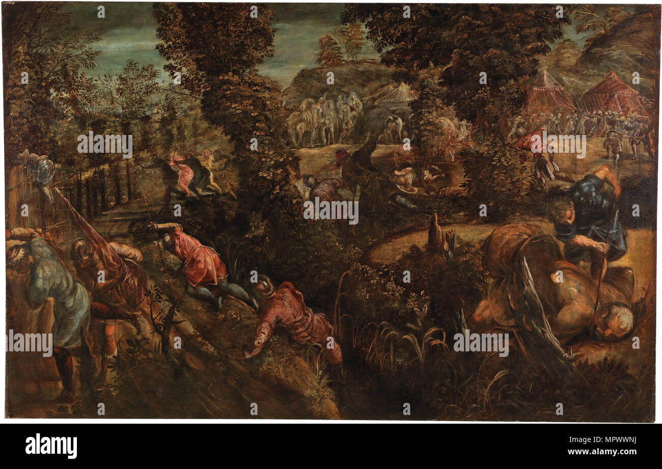 The battle between the Israelites and the Philistines Stock Photo - Alamy