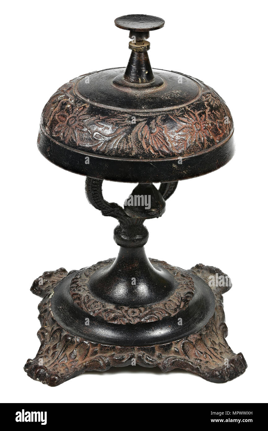 vintage service bell isolated on white background Stock Photo - Alamy