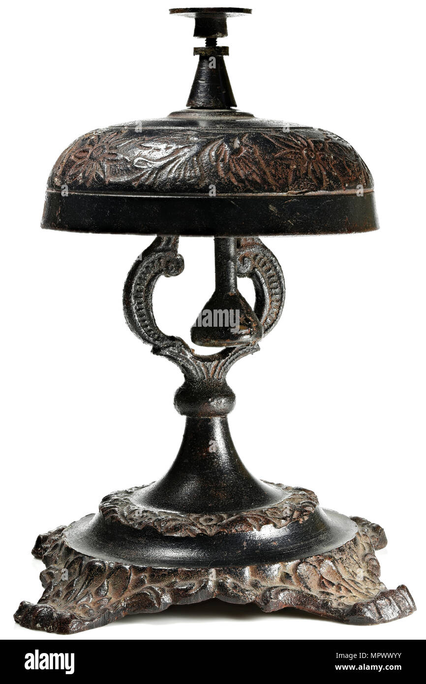 vintage service bell isolated on white background Stock Photo - Alamy