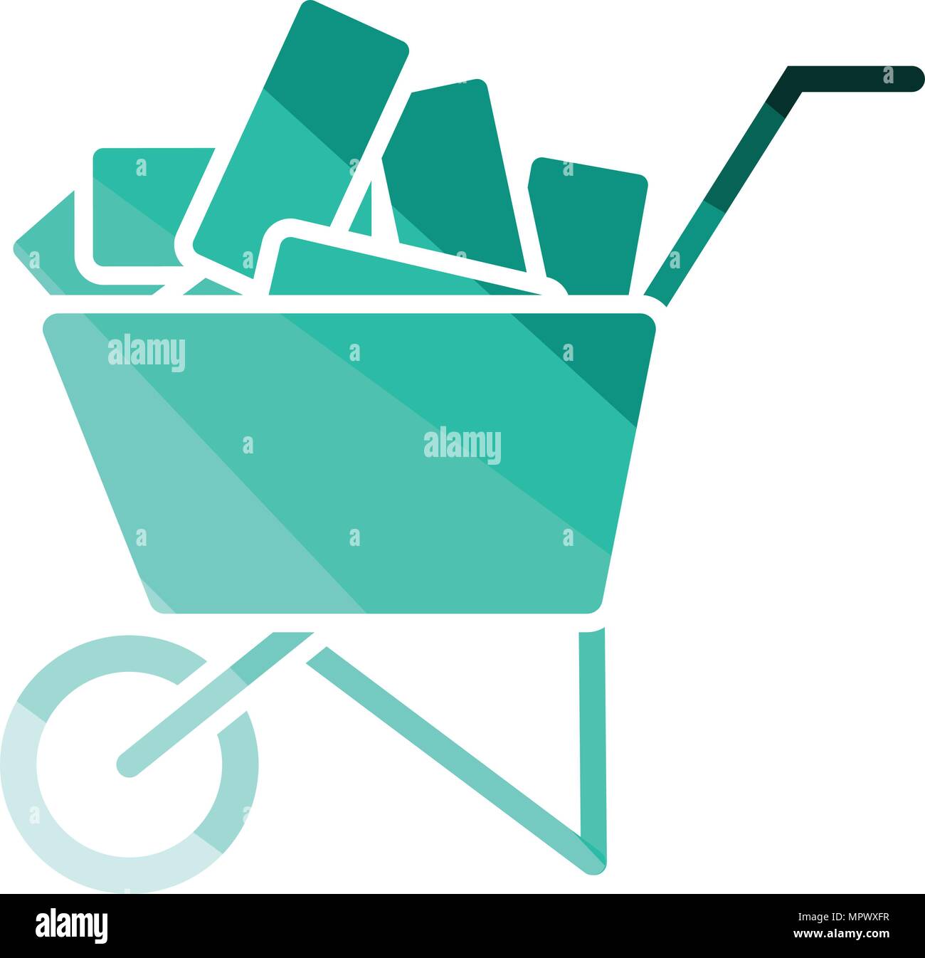 Icon of construction cart . Flat color design. Vector illustration ...