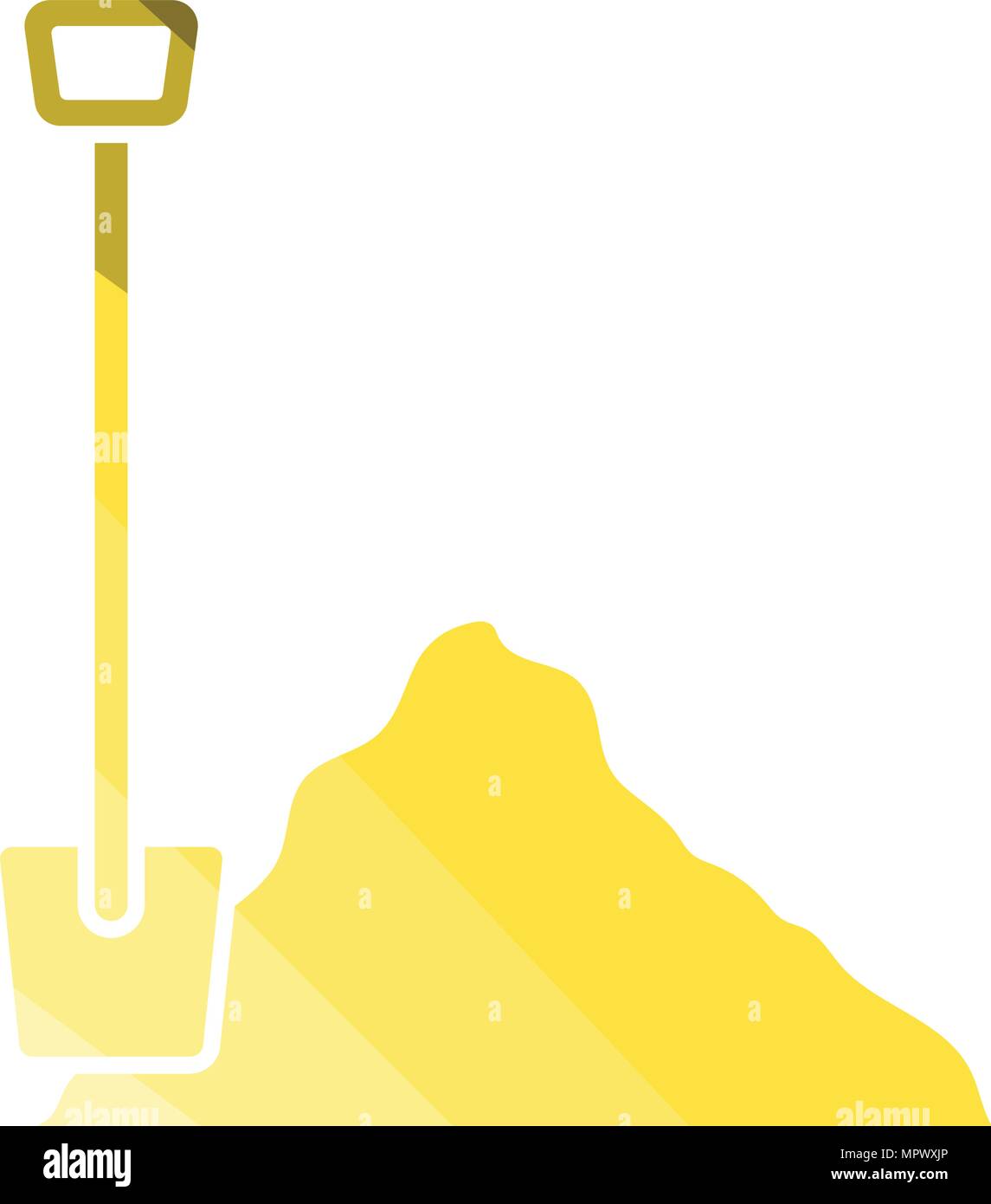 Icon of Construction shovel and sand. Flat color design. Vector ...