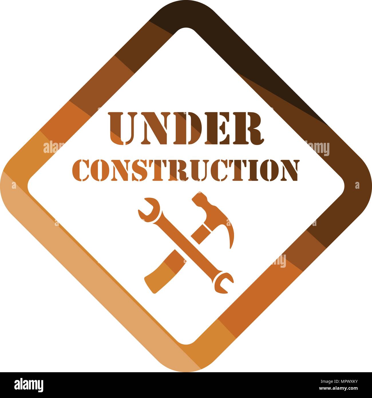 Icon of Under construction. Flat color design. Vector illustration ...