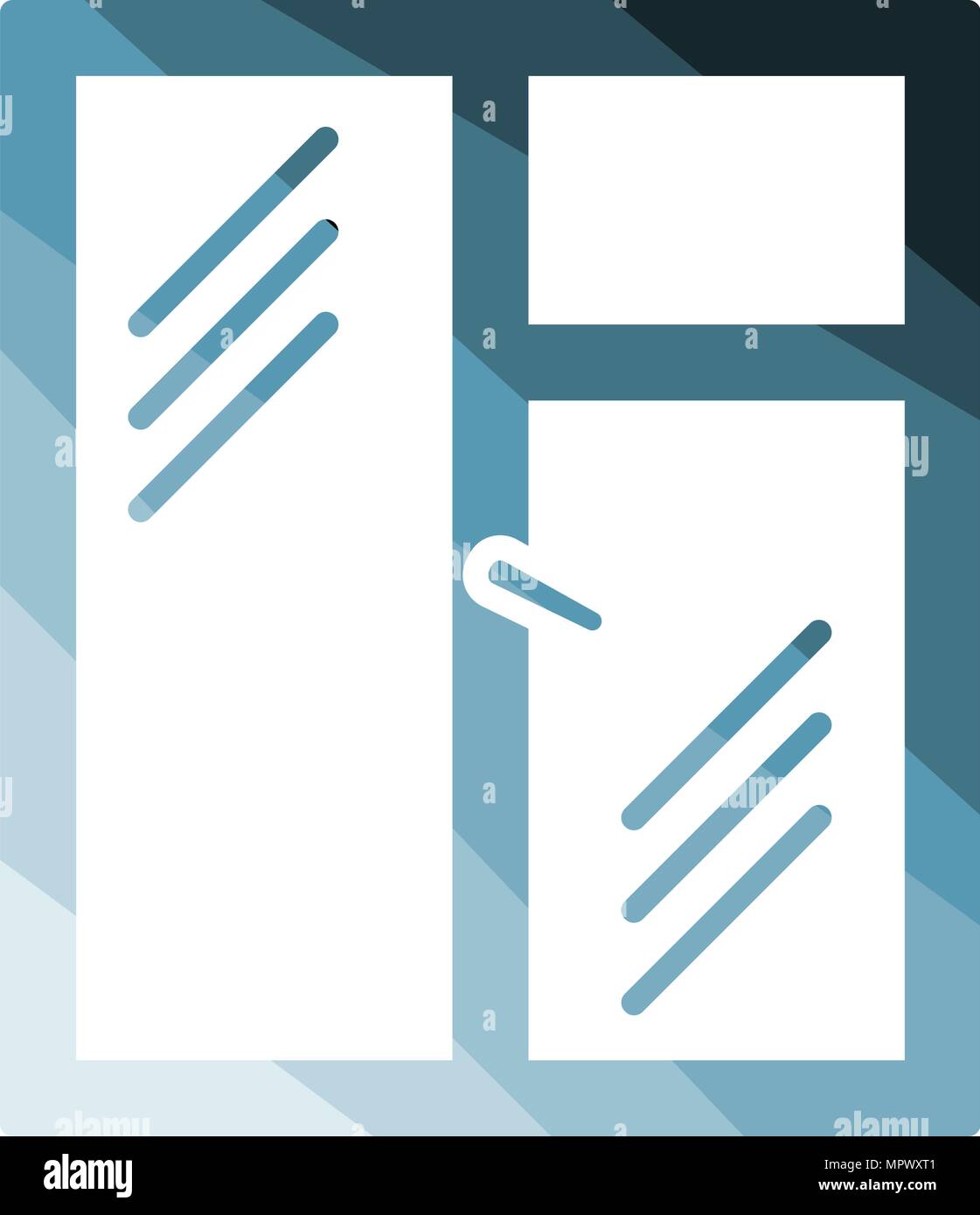 Icon of closed window frame. Flat color design. Vector illustration ...