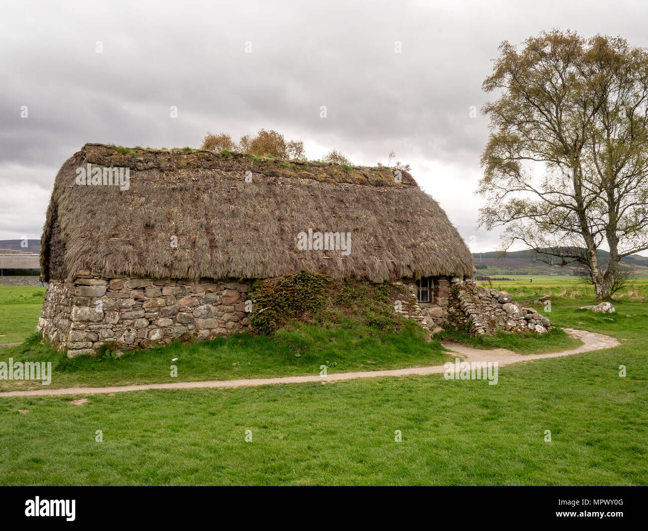 Leanach Cottage at Culloden Moor near Inverness, Scottish Highlands ...