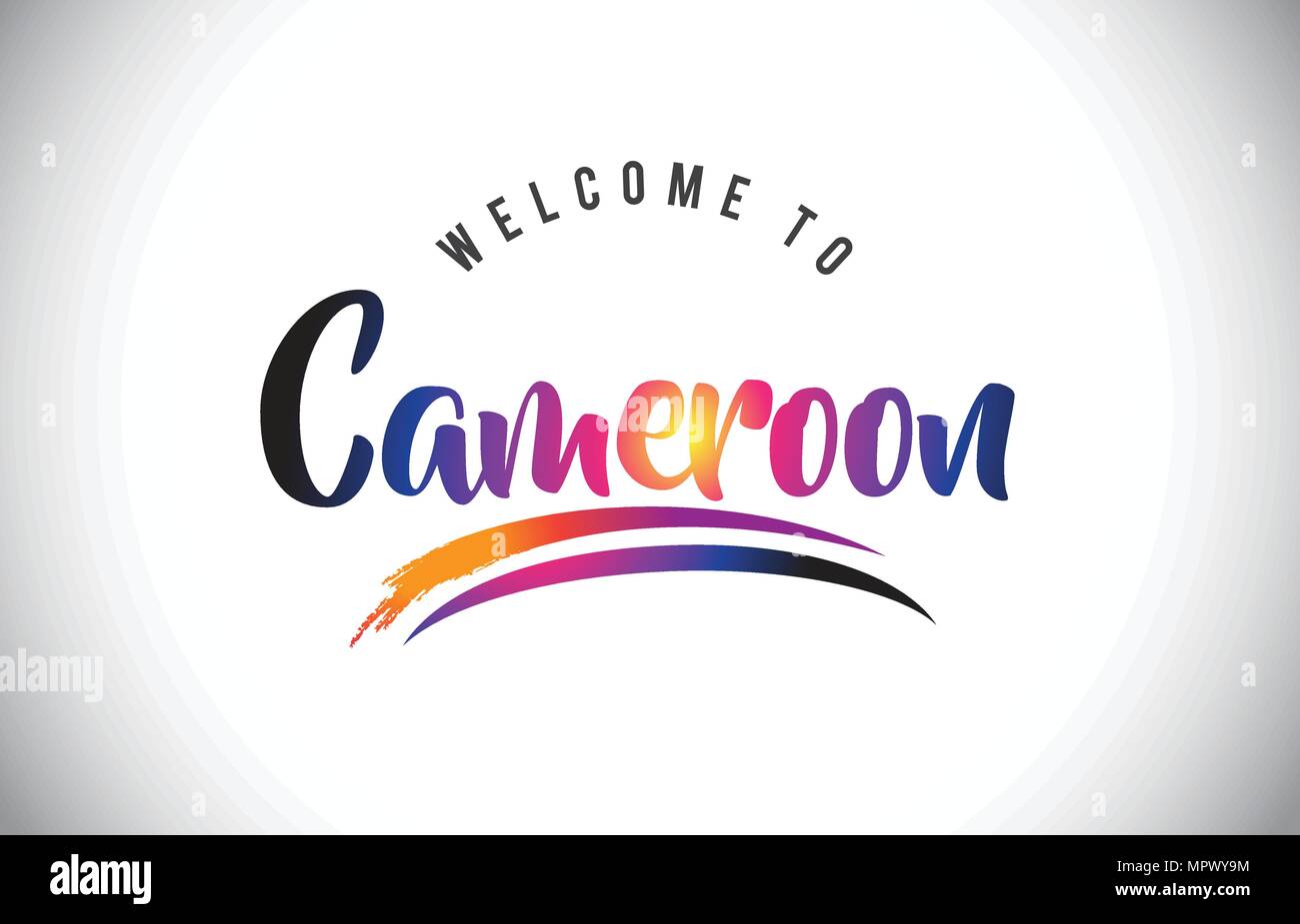 Cameroon Welcome To Message in Purple Vibrant Modern Colors Vector ...