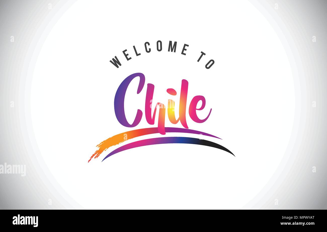 Chile Welcome To Message in Purple Vibrant Modern Colors Vector ...
