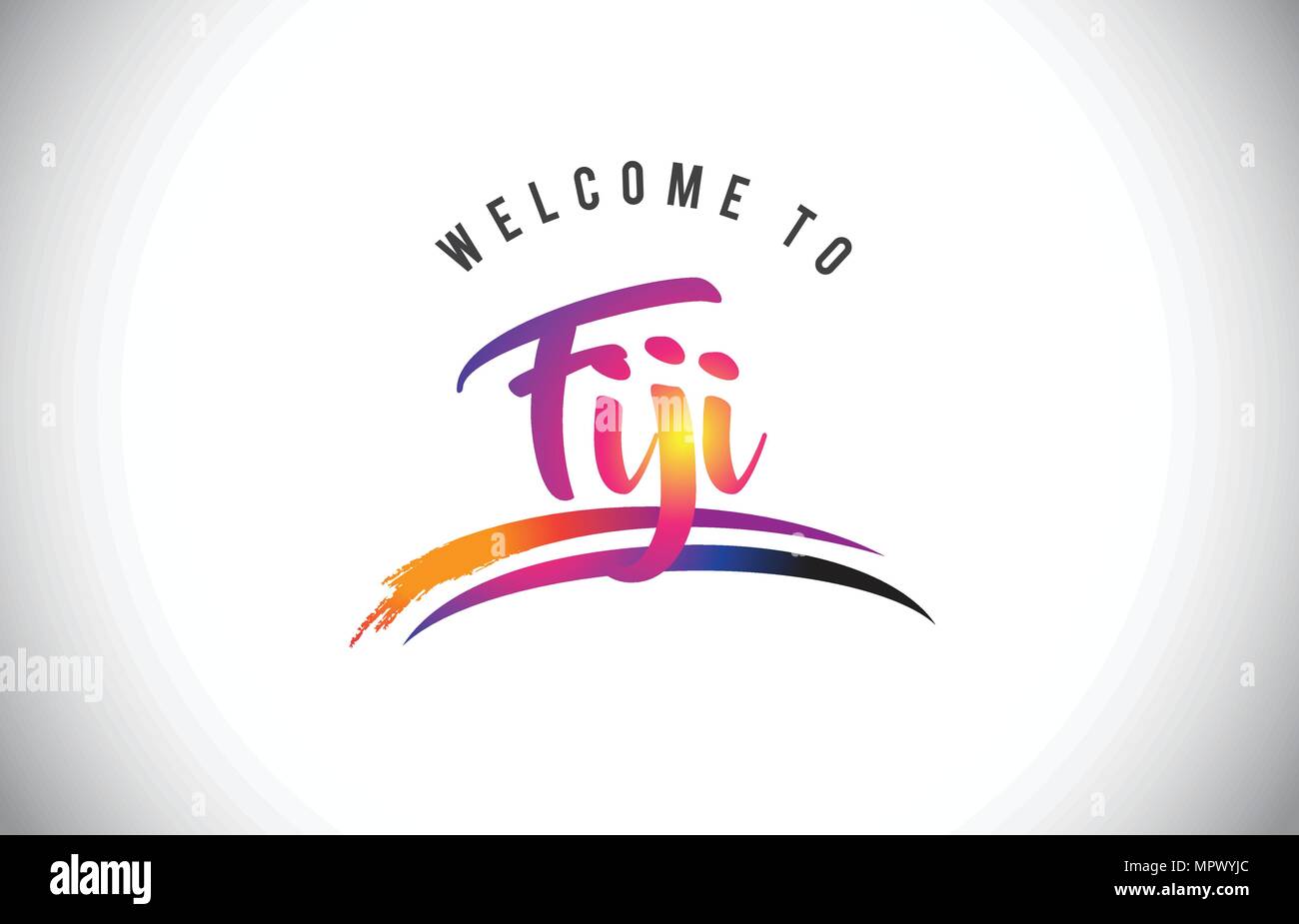 Fiji Welcome To Message in Purple Vibrant Modern Colors Vector ...