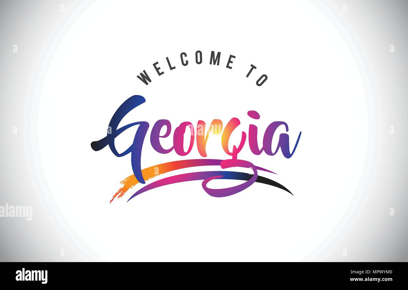 Georgia Welcome To Message in Purple Vibrant Modern Colors Vector ...