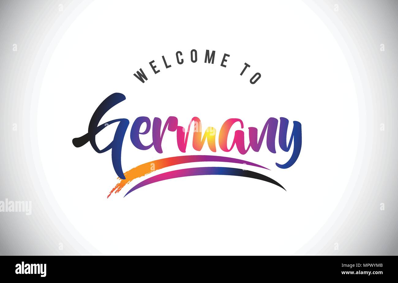 Germany Welcome To Message in Purple Vibrant Modern Colors Vector ...