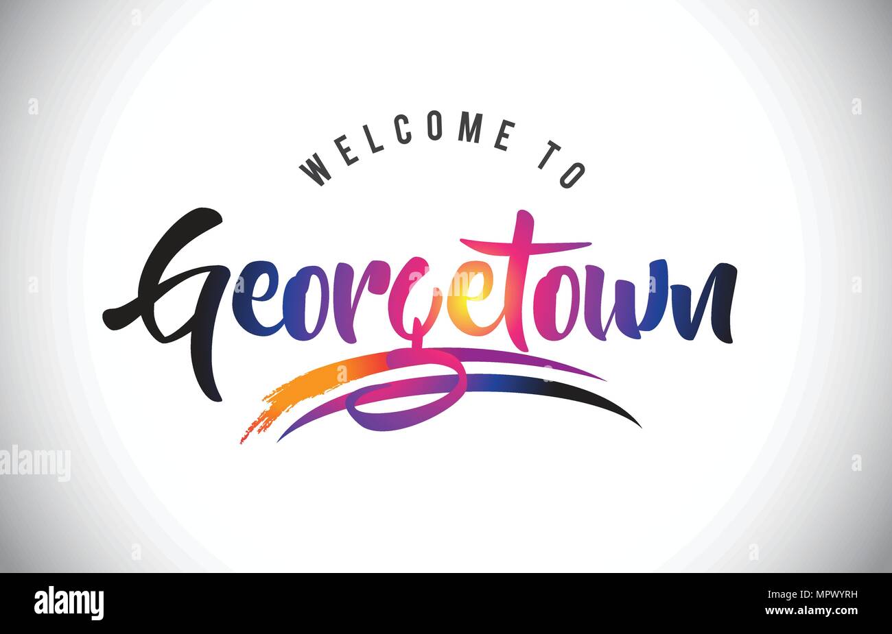 Georgetown Welcome To Message in Purple Vibrant Modern Colors Vector ...