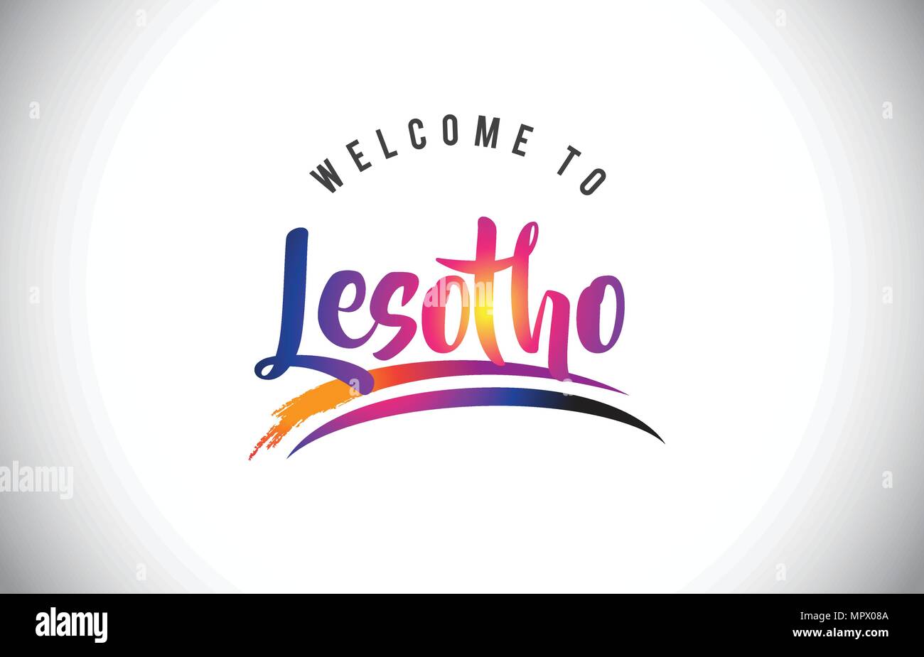 Lesotho Welcome To Message in Purple Vibrant Modern Colors Vector ...