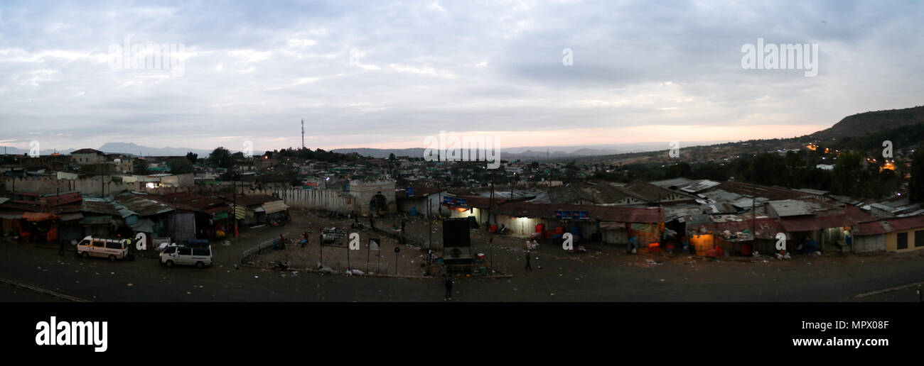 Aerial panorama view to old Harar city aka jugol, Ethiopia Stock Photo ...