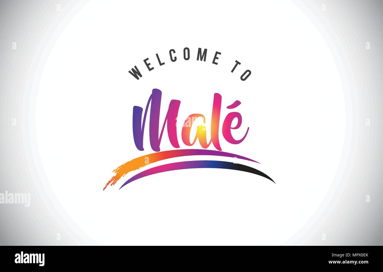 Malé Welcome To Message in Purple Vibrant Modern Colors Vector ...