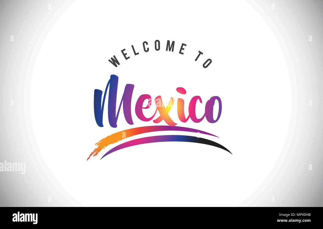 Mexico Welcome To Message in Purple Vibrant Modern Colors Vector ...