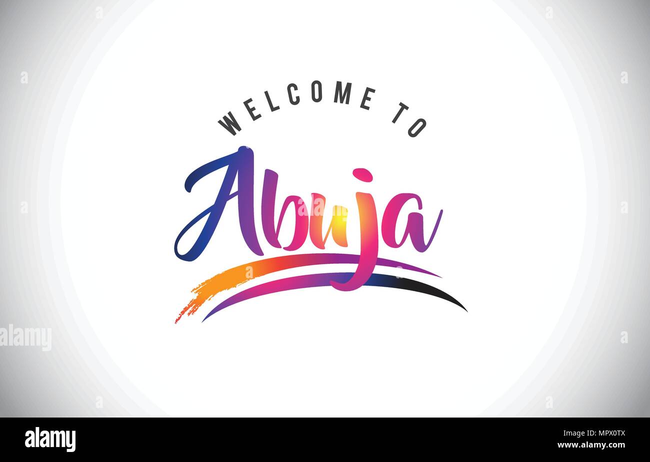 Abuja Welcome To Message in Purple Vibrant Modern Colors Vector ...