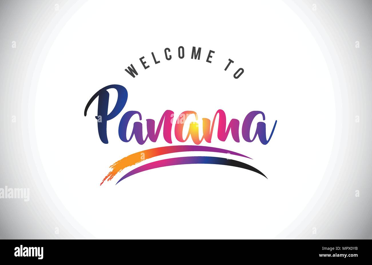Panama Welcome To Message in Purple Vibrant Modern Colors Vector ...