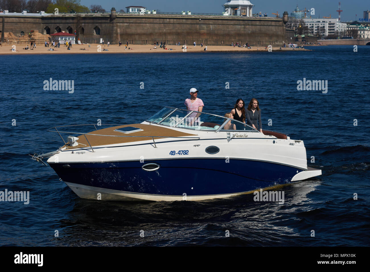 Motor boat on water Stock Photo - Alamy