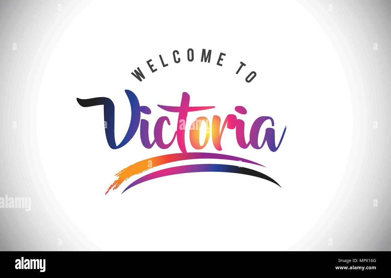 Victoria Welcome To Message in Purple Vibrant Modern Colors Vector ...