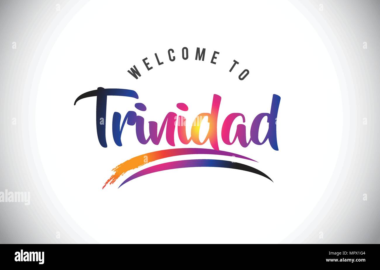 Trinidad Welcome To Message in Purple Vibrant Modern Colors Vector ...