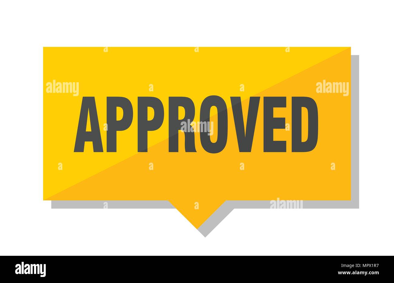 approved yellow square price tag Stock Vector Image & Art - Alamy