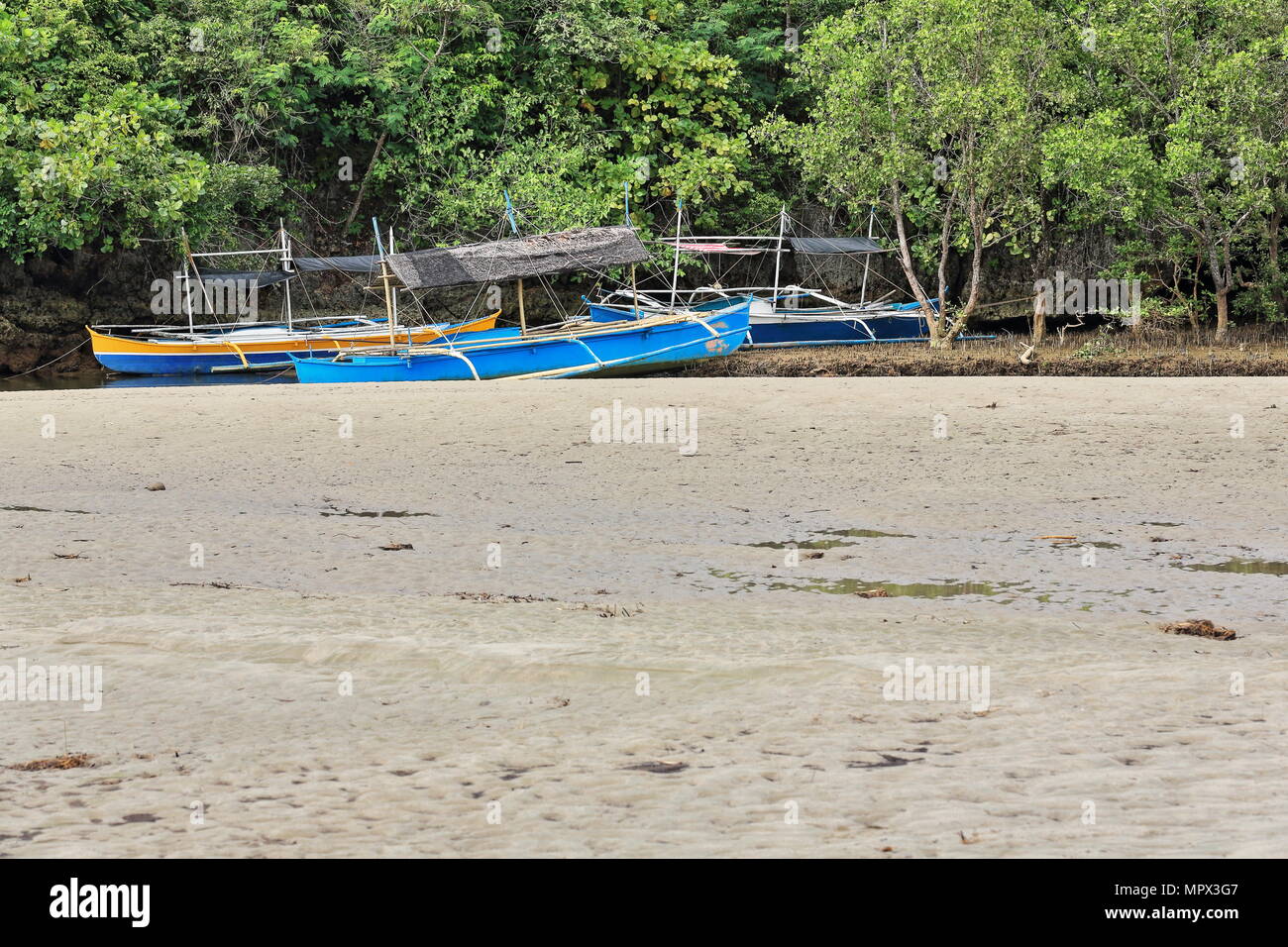 Local bangka boats on the sandy-marshy stream at the back of Sugar ...