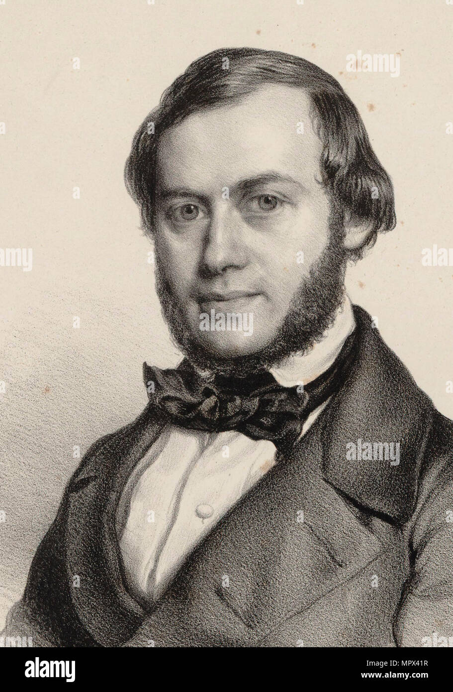 Portrait of the composer Ferdinand David (1810-1873), 1846 Stock Photo ...