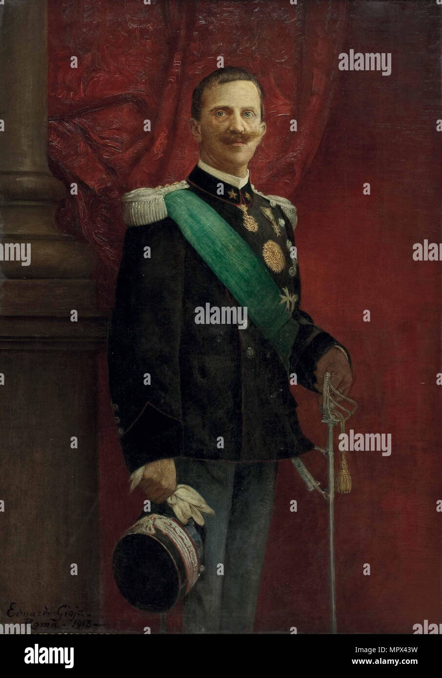 Portrait of Victor Emmanuel III (1869-1947), King of Italy, 1913 Stock ...