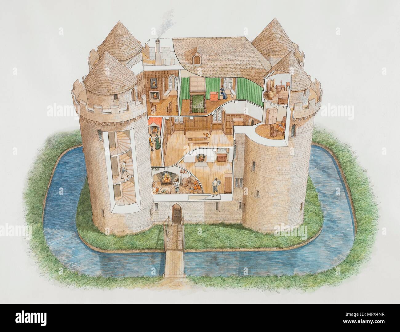 English heritage castle cutaway hi-res stock photography and images - Alamy