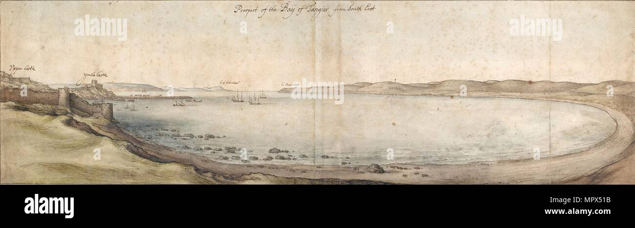 Prospect of the Bay of Tangier from the south-east, mid 17th century ...