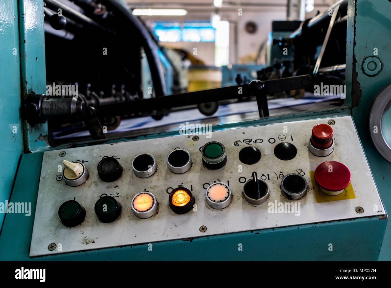 machine panel with buttons Stock Photo - Alamy