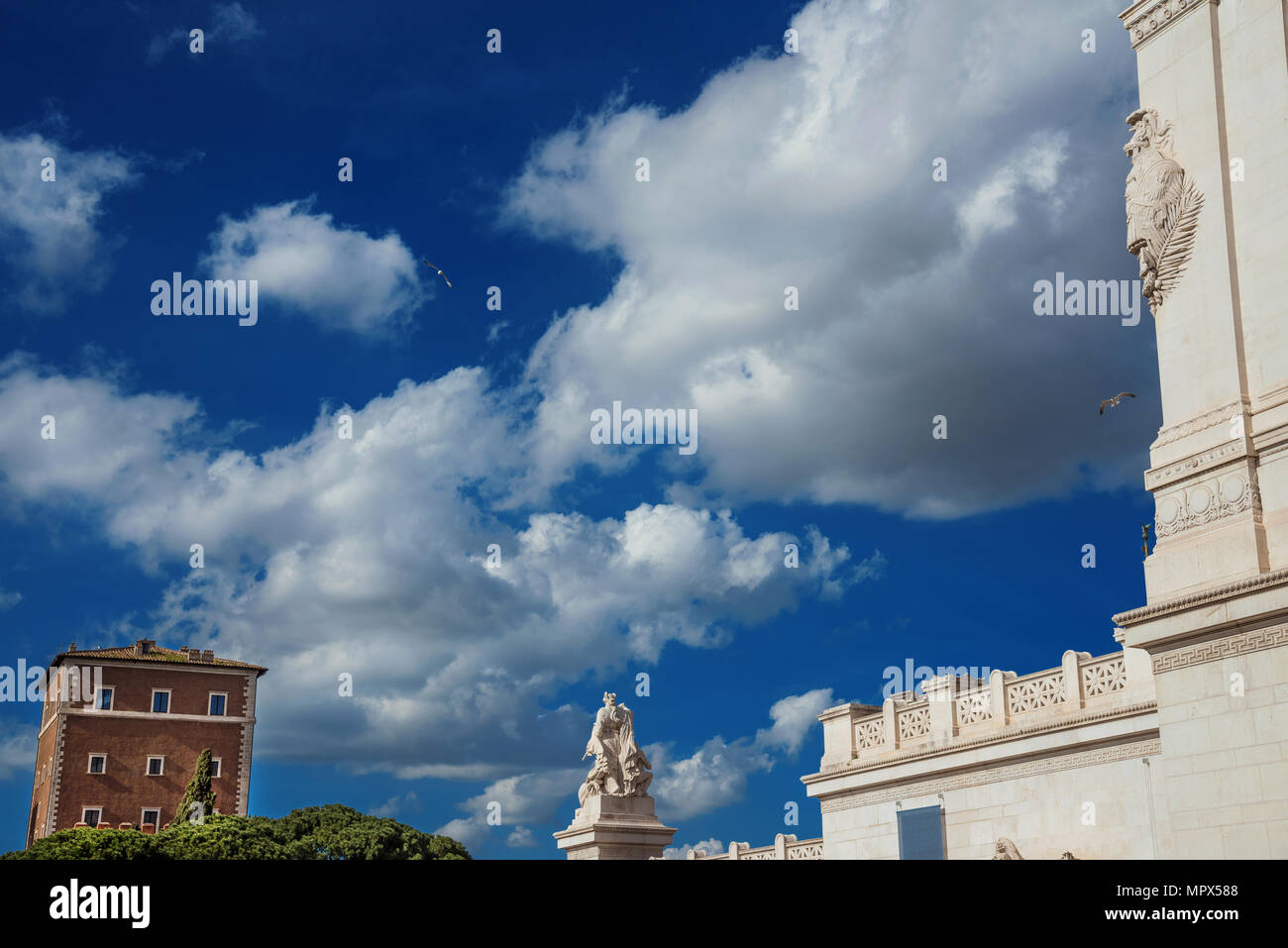 Beautiful sky with clouds above Rome historic city center Stock Photo ...