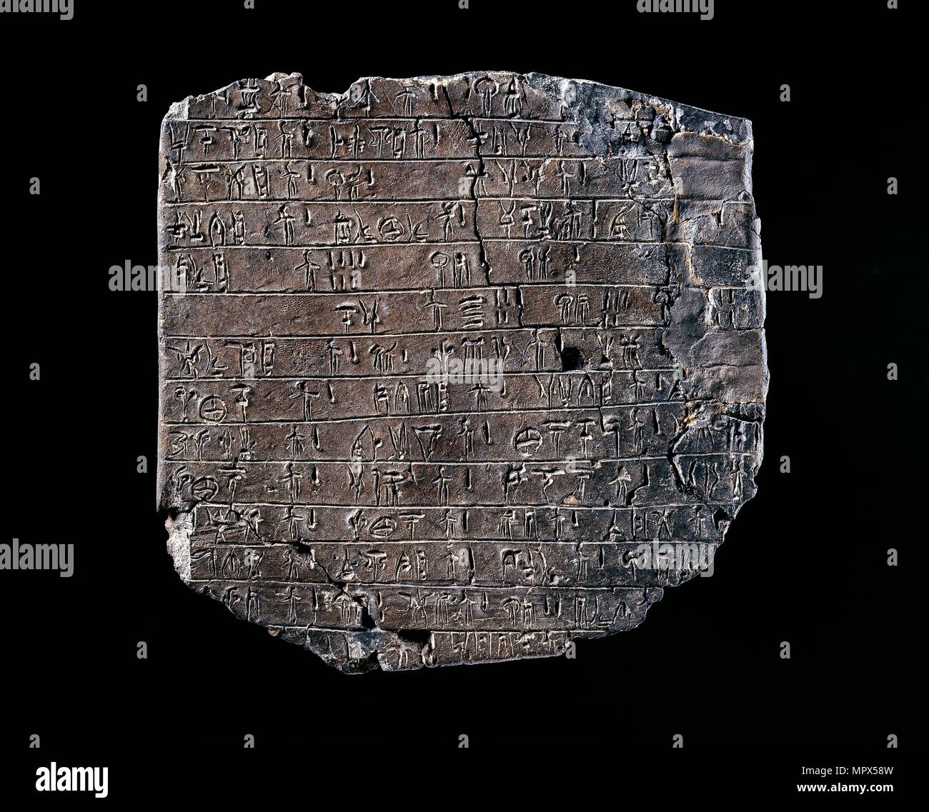 Tablet, Late Minoan IIIA1 Period, c1400-c1375BC. Artist: Unknown Stock ...