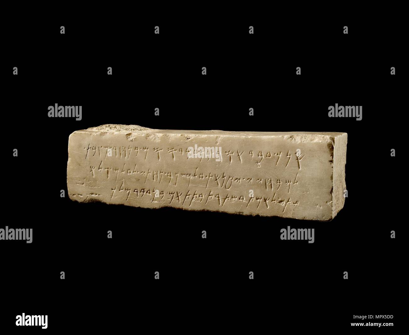 Marble block with Phoenician funerary inscription, Cypro-Classical II ...