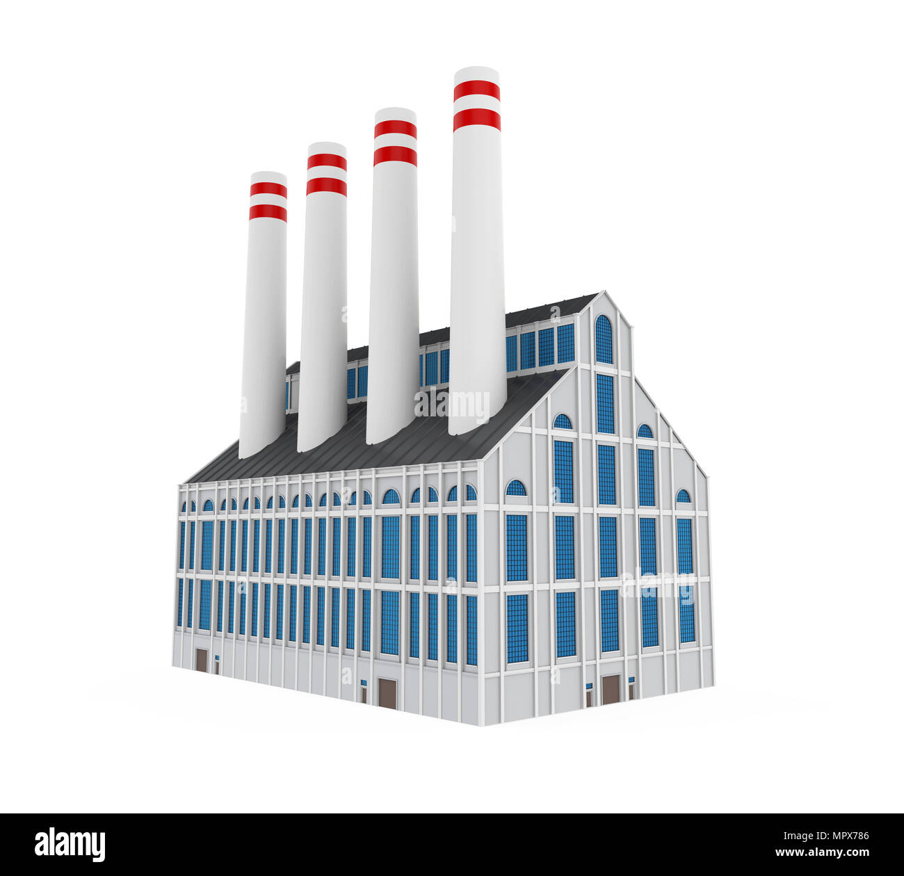 Industrial Factory Building Isolated Stock Photo - Alamy